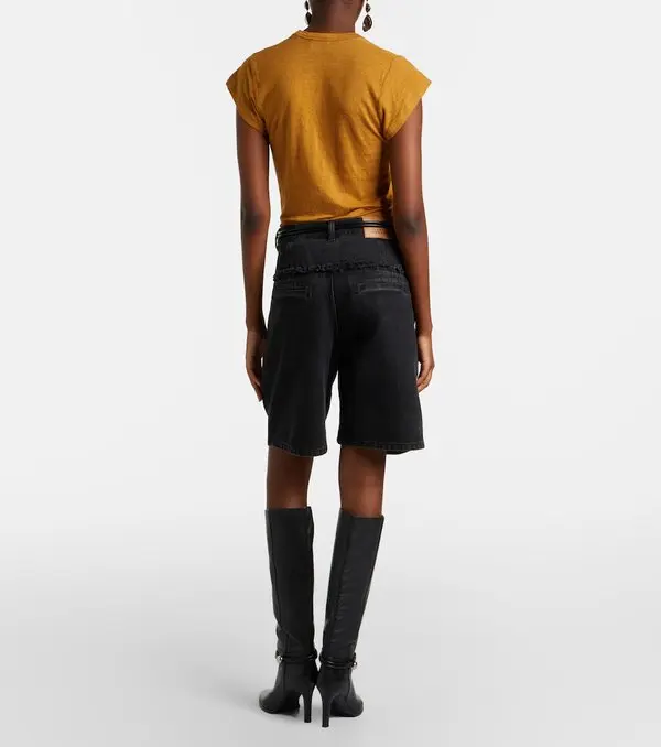 MARANT ETOILE Iselle" Faded Denim Bermuda Shorts