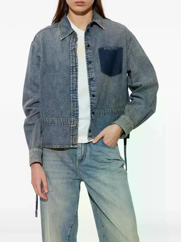 Alexander McQueen Logo-embroidered Denim Jacket