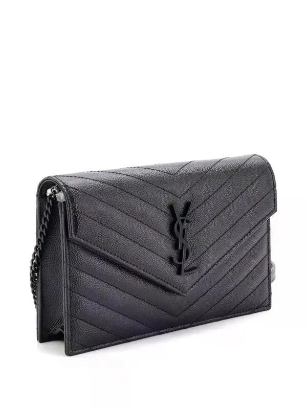 Saint Laurent Small Monogram Wallet On Chain Bag - Black