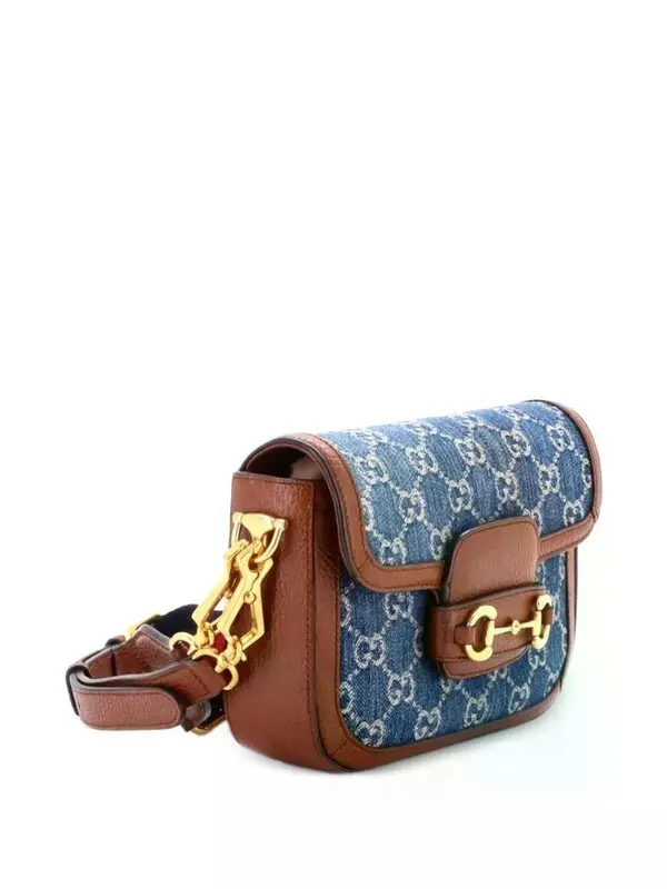Gucci Horsebit 1955 Gg Denim Mini Shoulder Bag