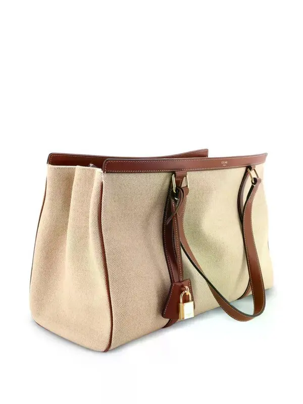 Celine Canvas And Leather Cabas 16 Tote Bag