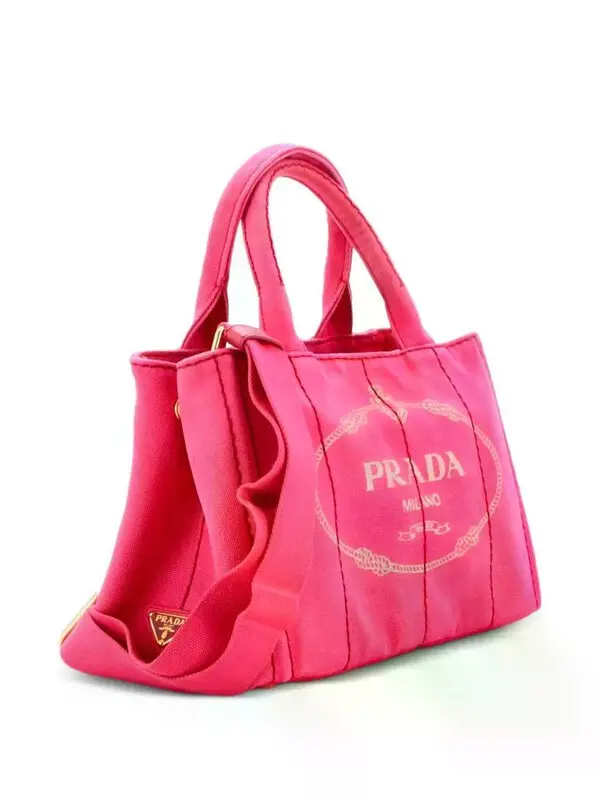 Prada Canapa Convertible Mini Tote Bag - Pink