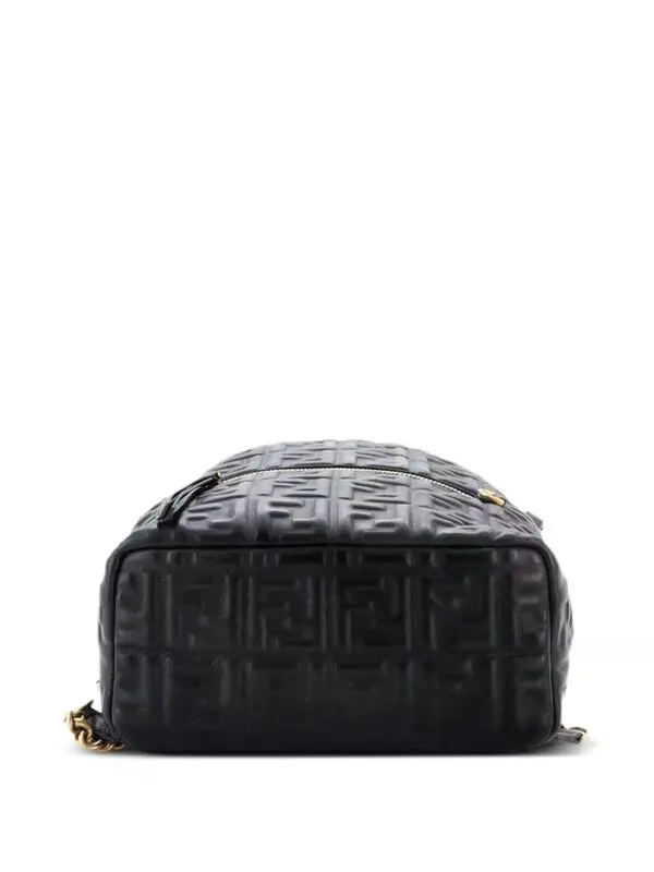 Fendi Leather Zucca Embossed Mini Backpack