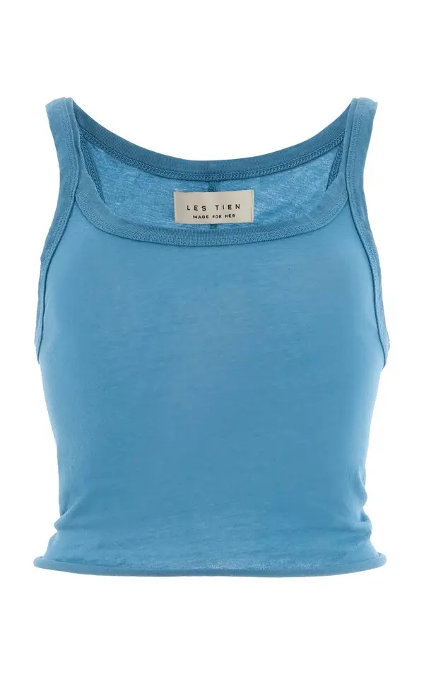 LES TIEN Exclusive Cotton Tank Top - Blue