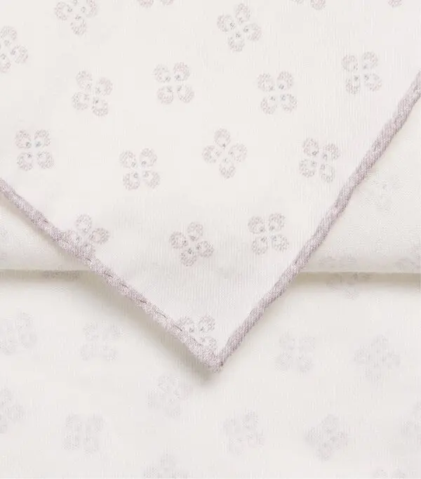 Eleventy Cotton-wool Printed Pocket Square - Ivory