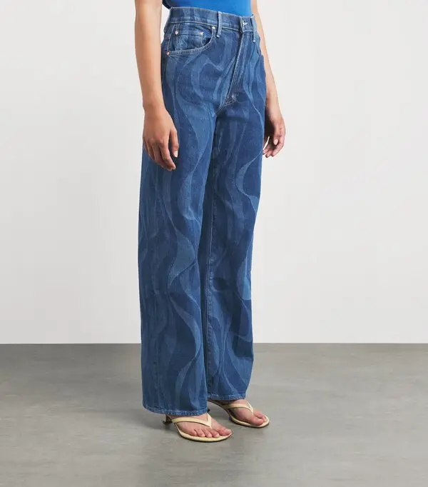 MOTHER The Lasso Sneak Barrel-leg Jeans With Psychedelic Print