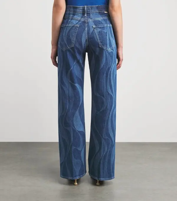 MOTHER The Lasso Sneak Barrel-leg Jeans With Psychedelic Print