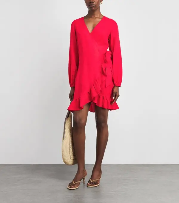 Heidi Klein Linen Ruffle Wrap Mini Dress