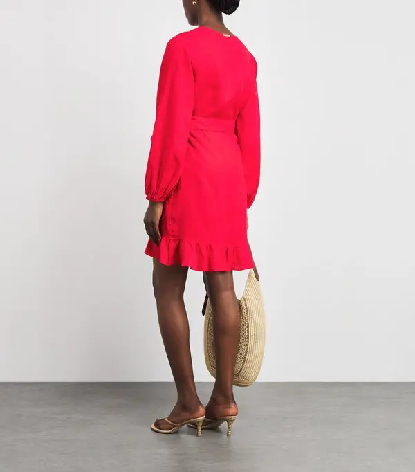 Heidi Klein Linen Ruffle Wrap Mini Dress