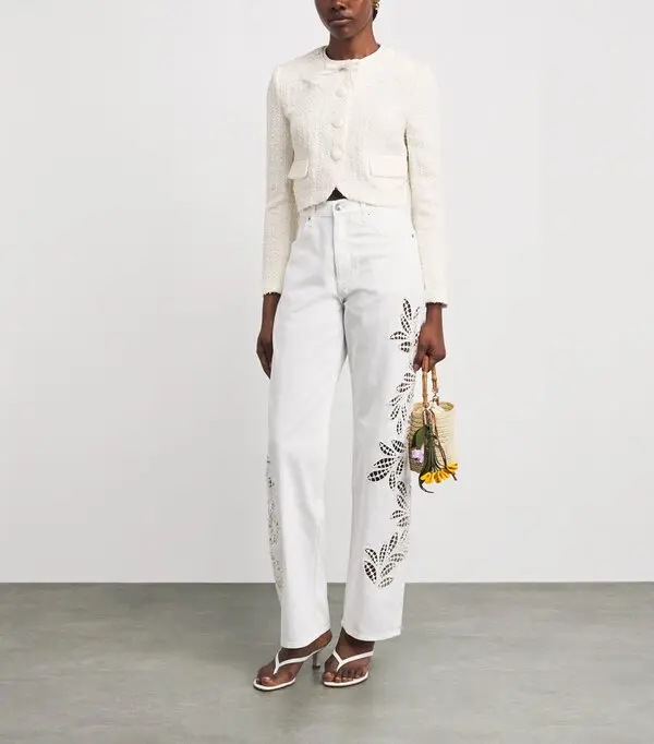 SELF-PORTRAIT Bouclé Lace-collar Jacket