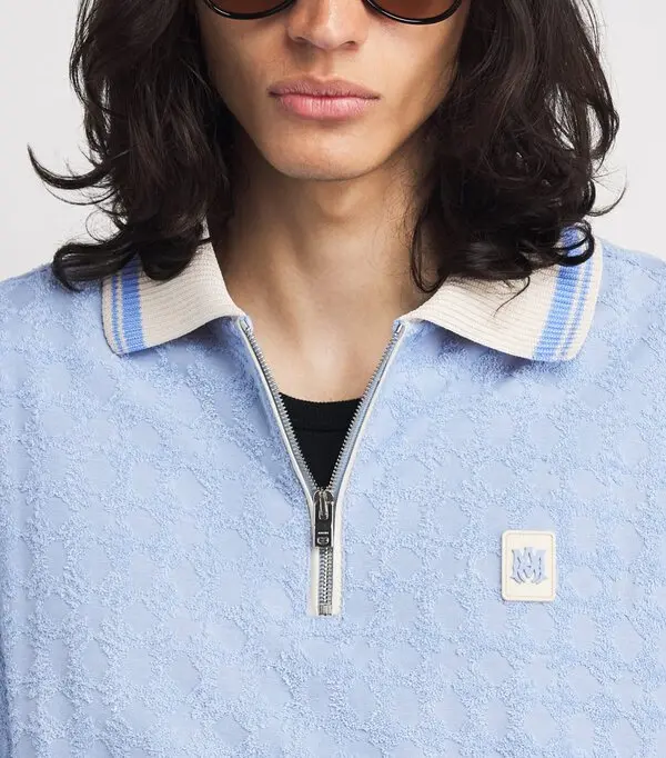 Amiri Ma Quad Zip-up Polo Shirt - Blue