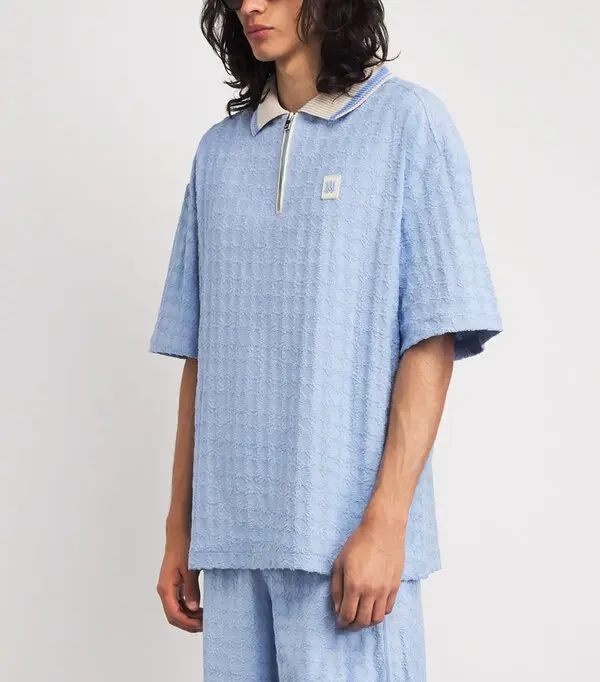 Amiri Ma Quad Zip-up Polo Shirt - Blue