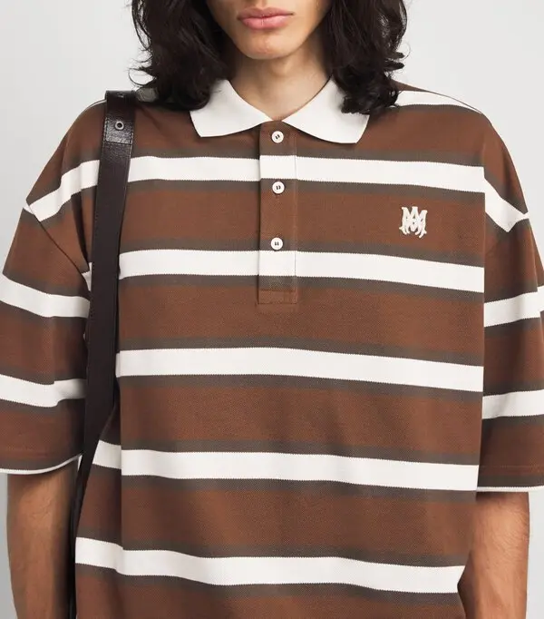 Amiri Cotton Stripe Logo T-shirt - Brown