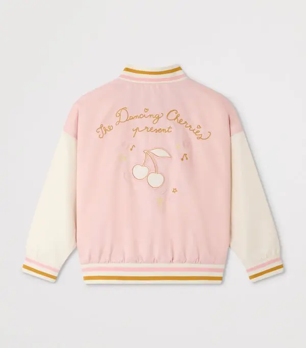 Bonpoint Embroidered Cotton Bomber Jacket