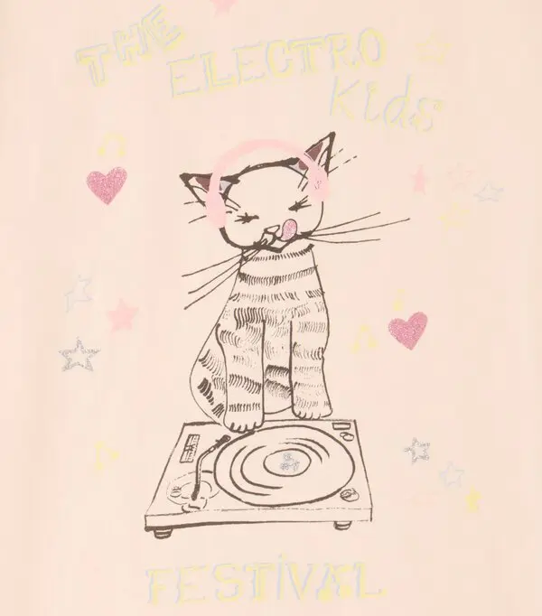 Bonpoint Cat Print Cotton T-shirt
