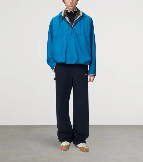 Loewe Garment-dyed Cotton Twill Straight-leg Trousers - Navy