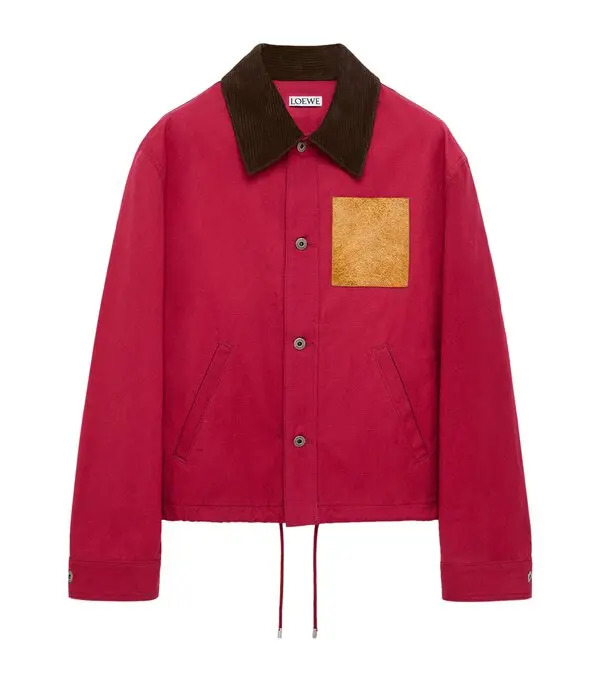 Loewe Cotton Workwear Jacket With Anagram Detail - Red