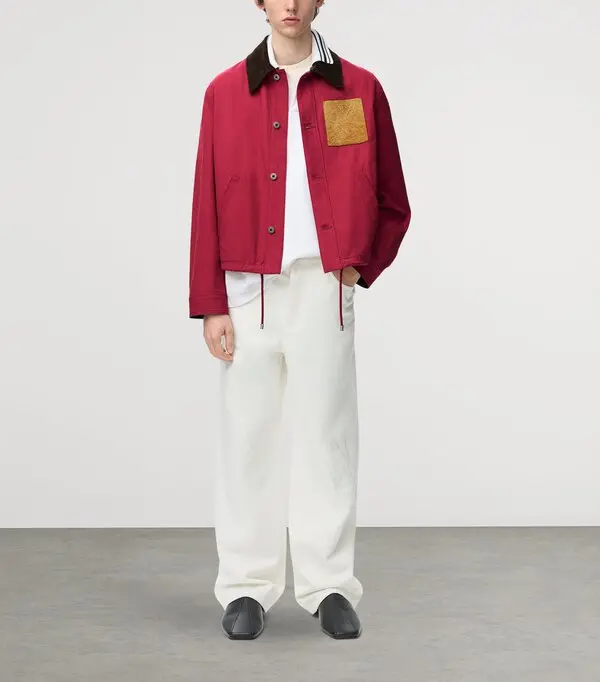 Loewe Cotton Workwear Jacket With Anagram Detail - Red