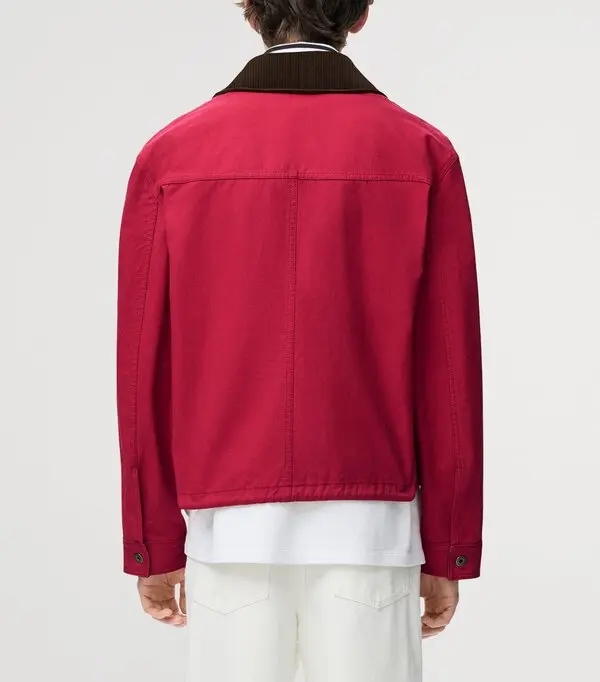 Loewe Cotton Workwear Jacket With Anagram Detail - Red