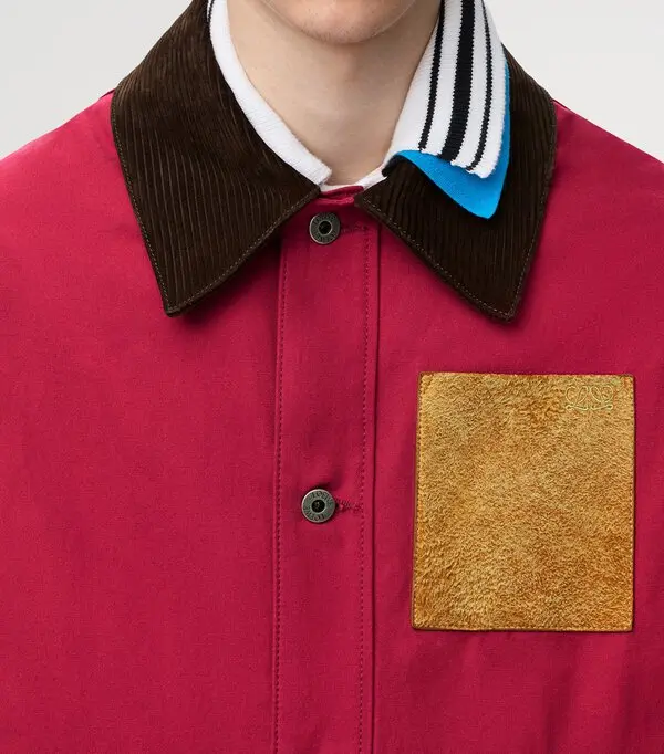 Loewe Cotton Workwear Jacket With Anagram Detail - Red