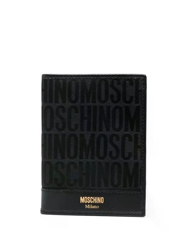 Moschino Jacquard Logo Bi-fold Wallet - Black