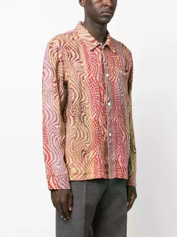 Our Legacy Abstract-pattern Embroidered Shirt