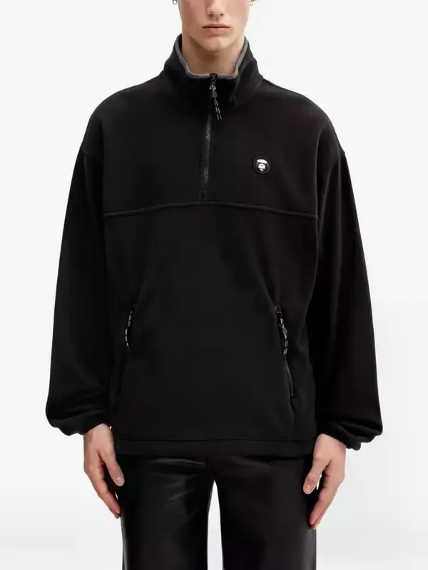 AAPE BY *A BATHING APE Zip-up Logo Detail Sweatshirt - Black