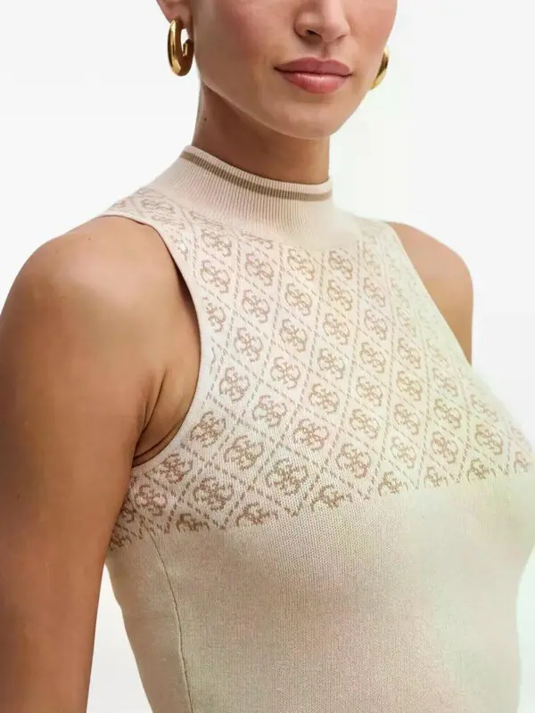 Guess Monogram Sleeveless Top - Neutrals