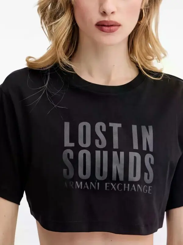 Armani Exchange Cropped T-shirt With Graphic Print
