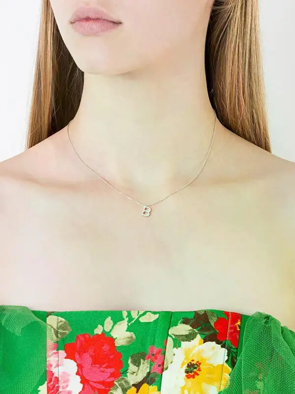 ALINKA Diamond 'b' Initial Pendant Necklace In White Gold
