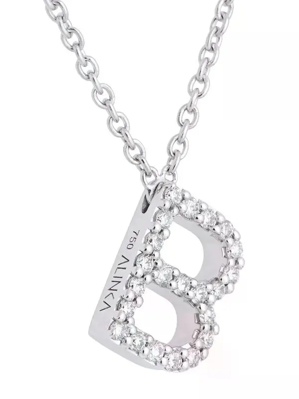 ALINKA Diamond 'b' Initial Pendant Necklace In White Gold