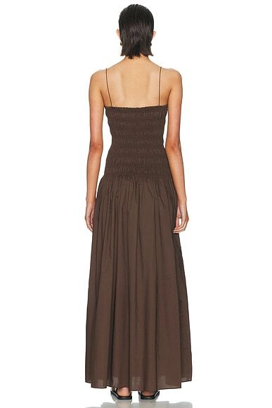 Matteau Shirred Drop Waist Dress - Chocolate