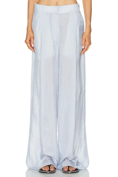 Dries Van Noten Pila Wide Leg Trousers - Light Blue
