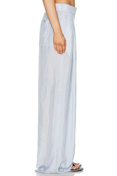 Dries Van Noten Pila Wide Leg Trousers - Light Blue