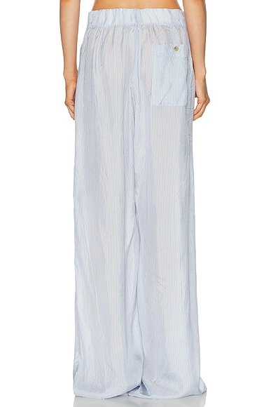 Dries Van Noten Pila Wide Leg Trousers - Light Blue
