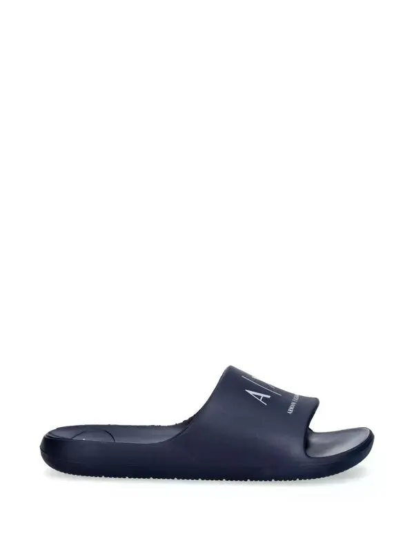 Armani Exchange A|x Logo-print Moulded Slides - Blue