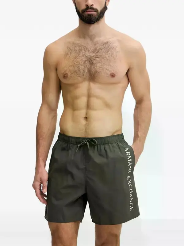 Armani Exchange Logo Print Drawstring Swim Shorts