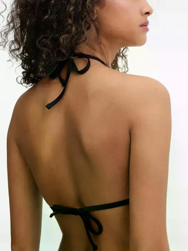 Armani Exchange Logo Plaque Triangle Bikini - Black