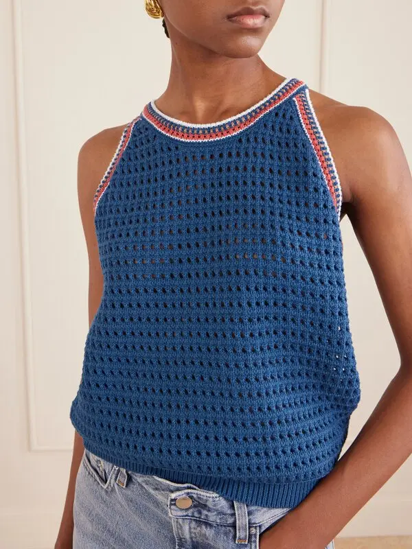 Varley Aberg Crochet-knit Cotton Tank