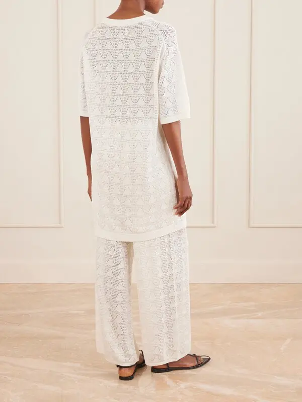 Loulou De Saison Armas Pointelle-knit Mini Shirt Dress