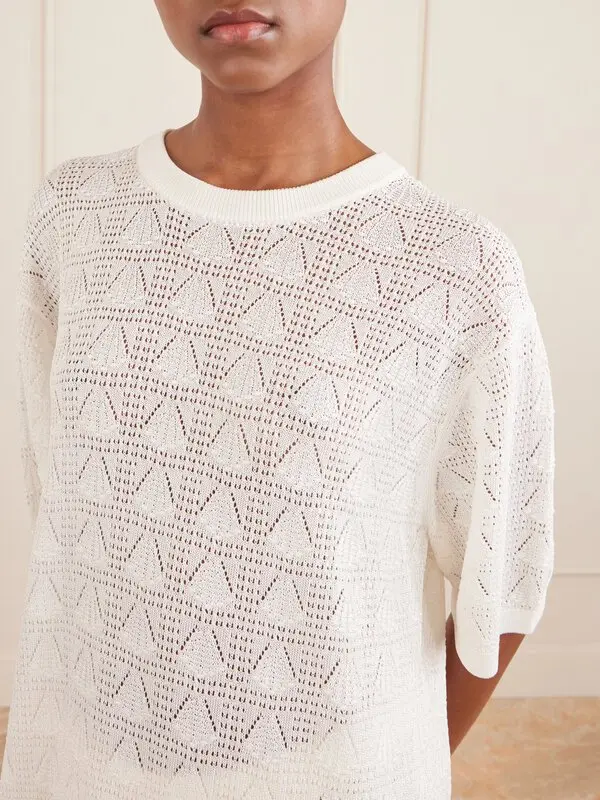 Loulou De Saison Armas Pointelle-knit Mini Shirt Dress