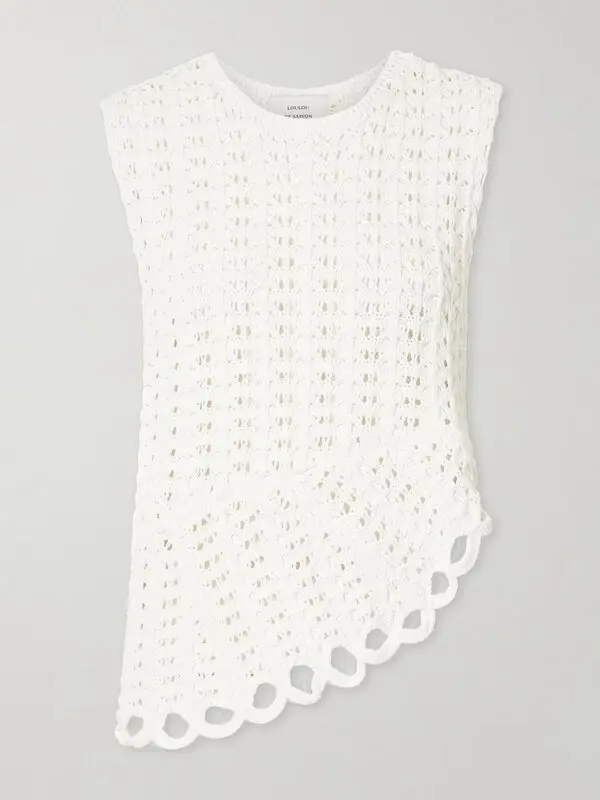Loulou De Saison Saez Crocheted Top - Neutrals