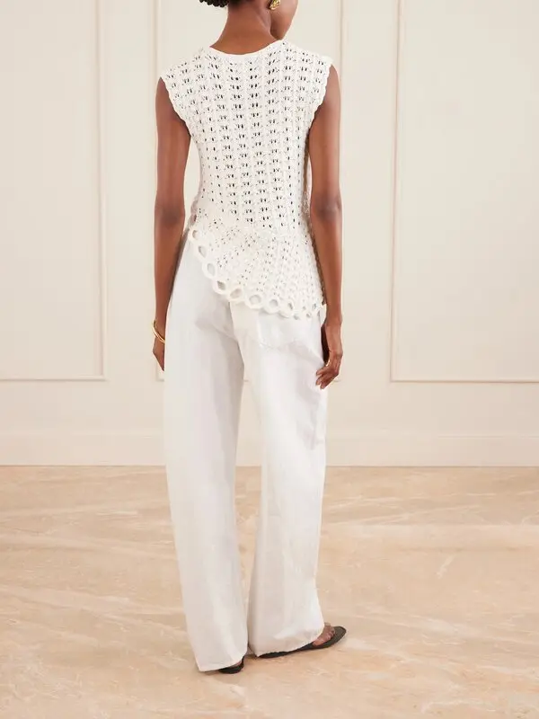 Loulou De Saison Saez Crocheted Top - Neutrals