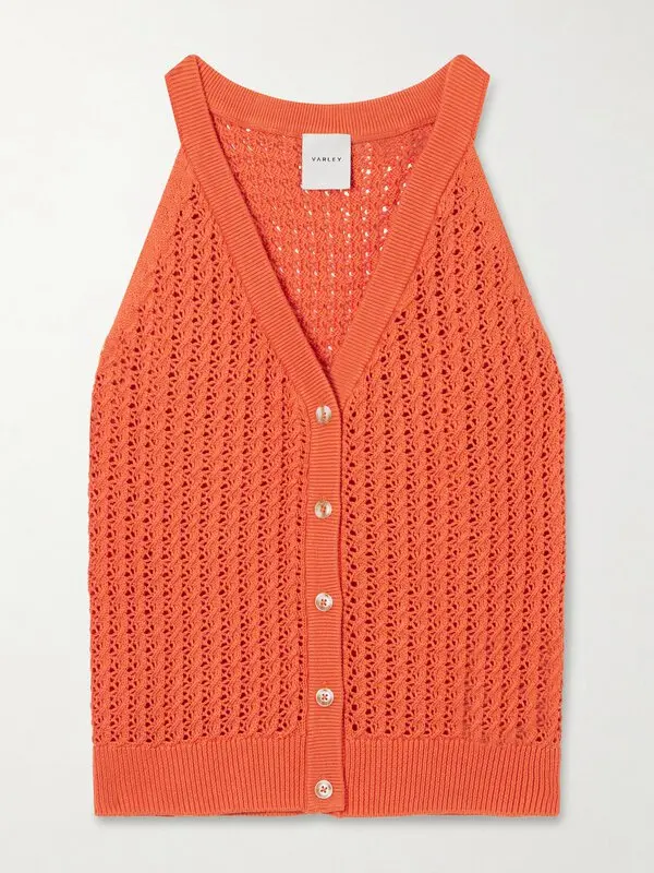 Varley Alessia Crochet-knit Cotton Top