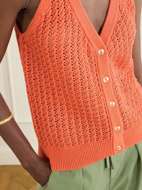 Varley Alessia Crochet-knit Cotton Top