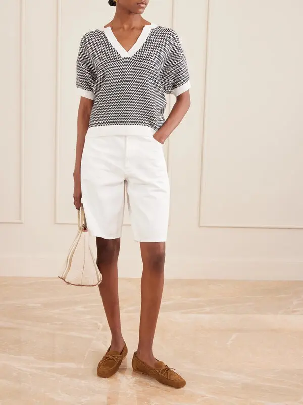 Varley Dora Striped Knitted Cotton Top