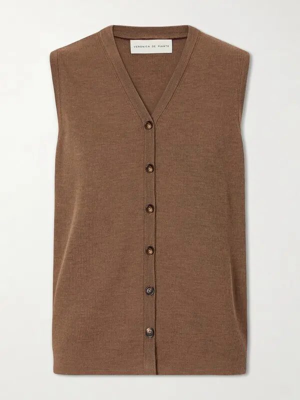 Veronica De Piante Alice Merino Wool Cardigan Vest