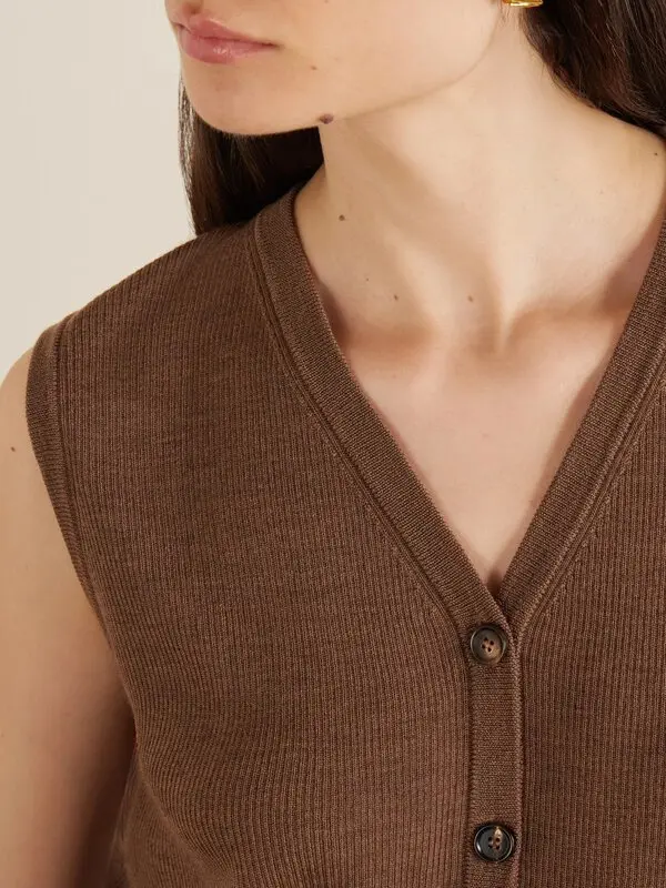 Veronica De Piante Alice Merino Wool Cardigan Vest