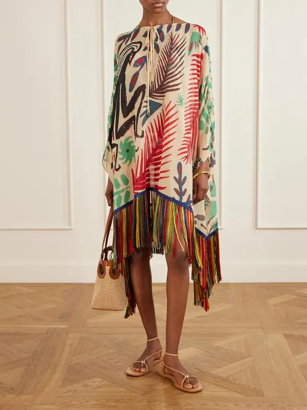 Etro Woven Fringe Mini Dress