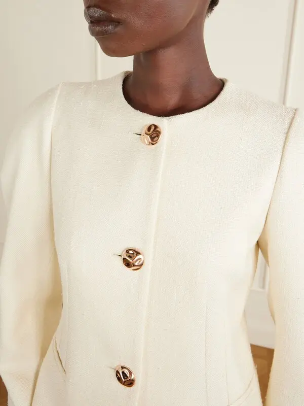 Gabriela Hearst Daelan Silk And Wool-blend Jacket - Neutrals
